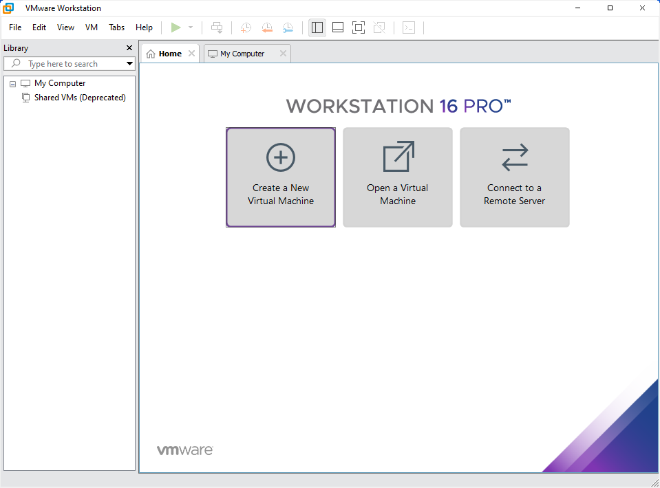 העלאת מכונה ב-VMware Workstation Pro