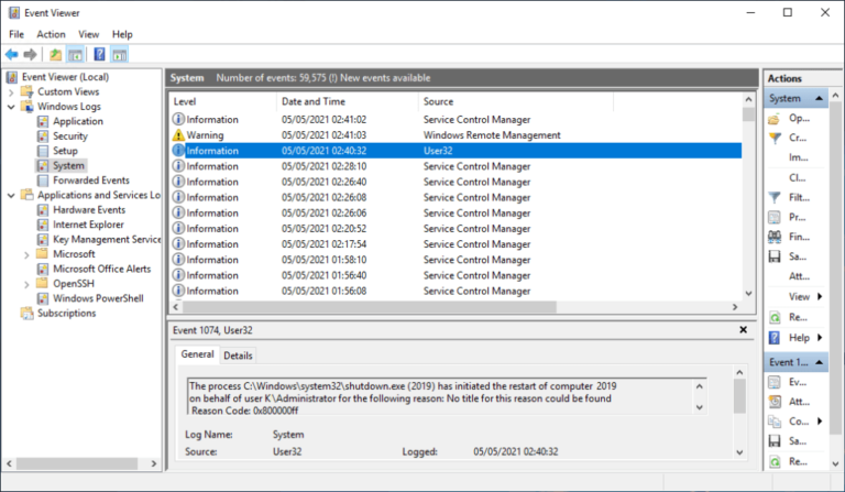 מי כיבה את השרת שלי?